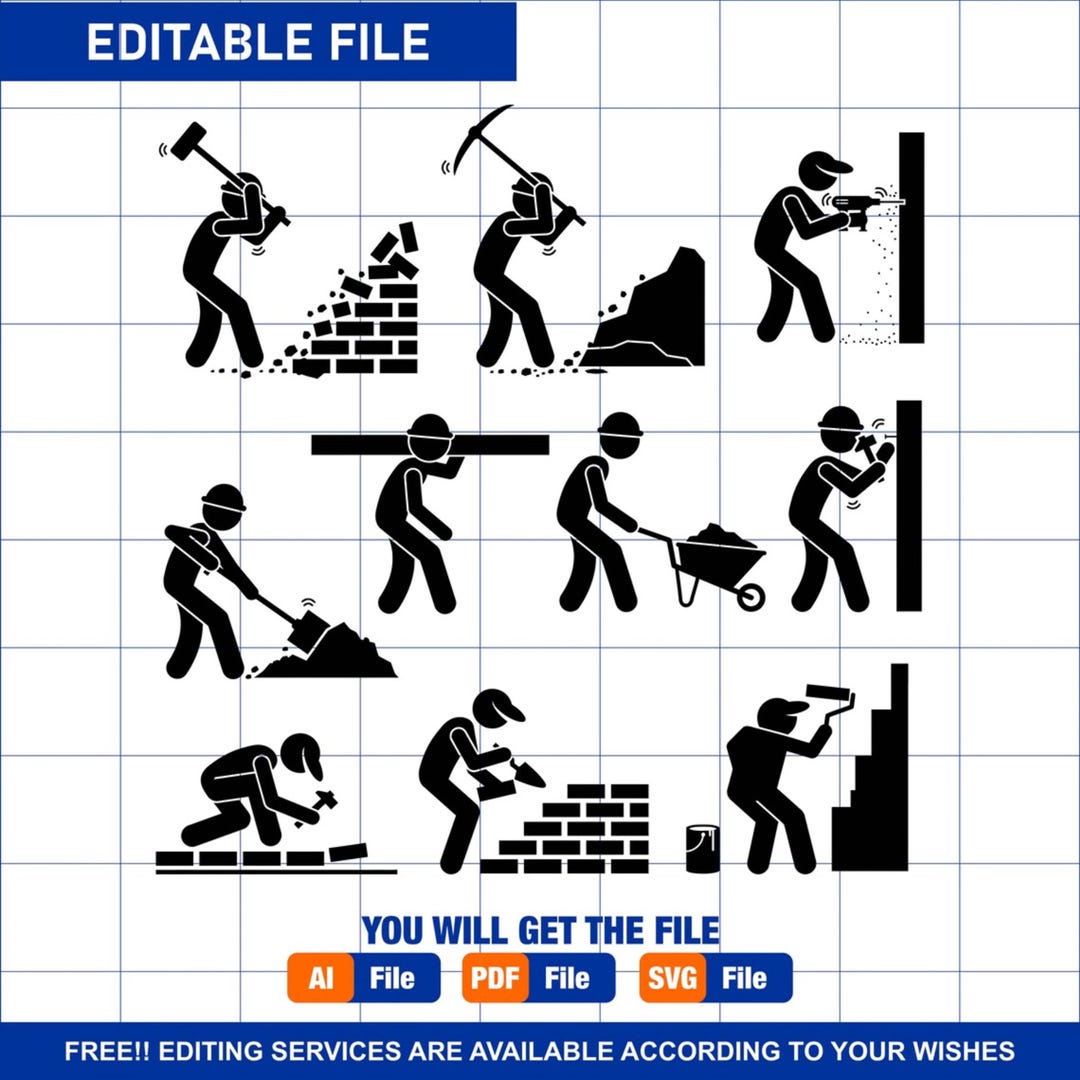 Builder Constructor Contractor Painter Labor Workman Worker Building ...