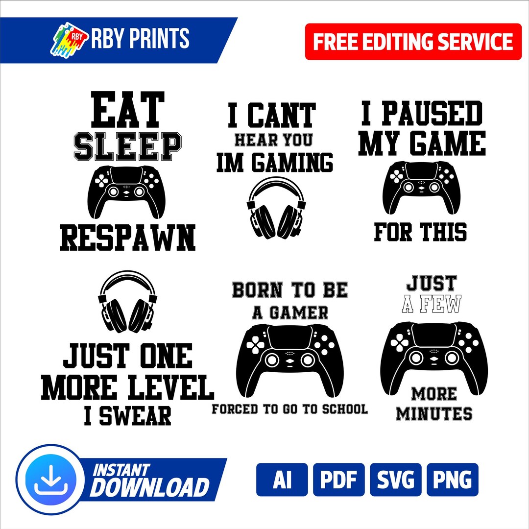 Gamer SVG Bundle, Funny Gamer SVG, Gamer Svg, Video Games Svg, Boys ...