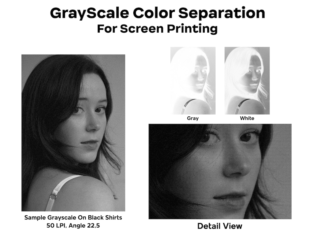 Simulated Process Grayscale Color Separation, Spot Color , Simulated ...