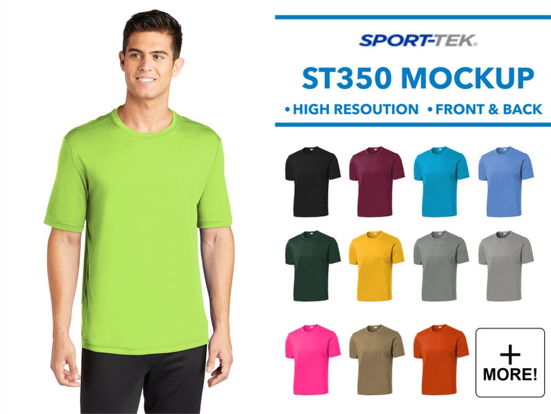 St350 Mockup, St350 T Shirt Mocks, Tshirt Mockup, Mock-up Bundle, St350 ...