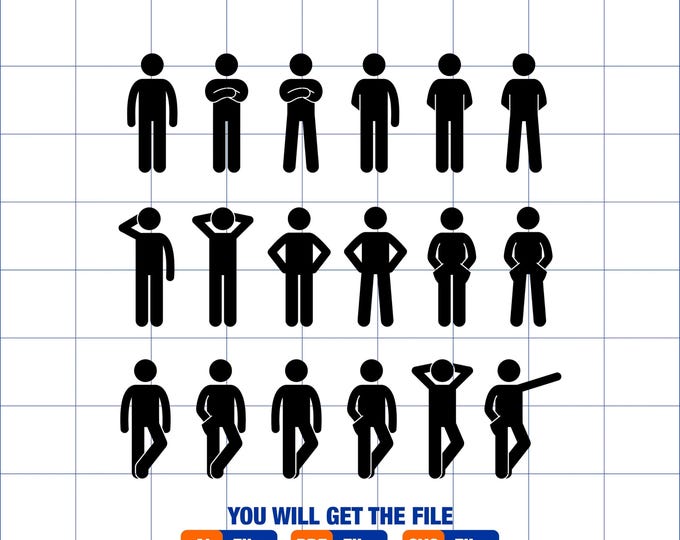 Stick Figure Stickman Stick Man People Person Poses Postures Sitting ...