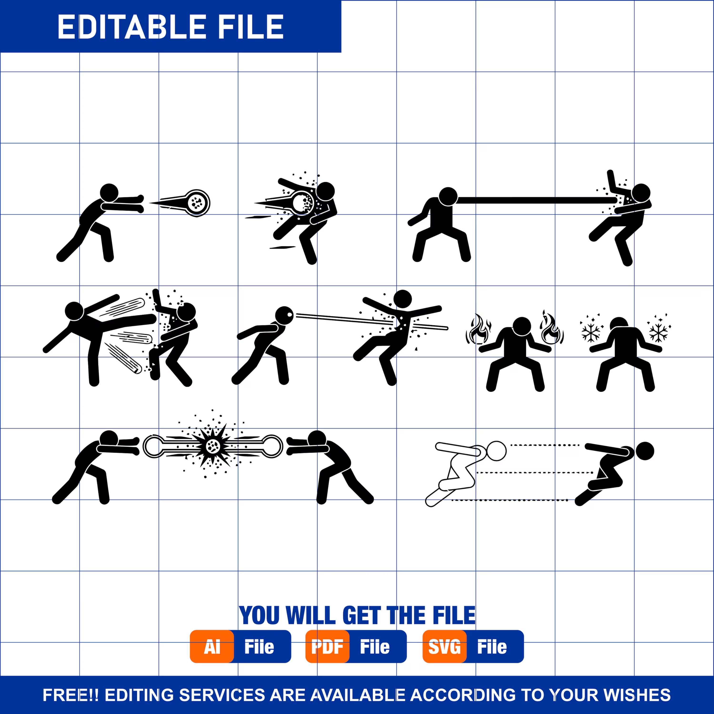 Street Fighter Stick Figures Stickman Fighting Fighter Power Hadoken ...