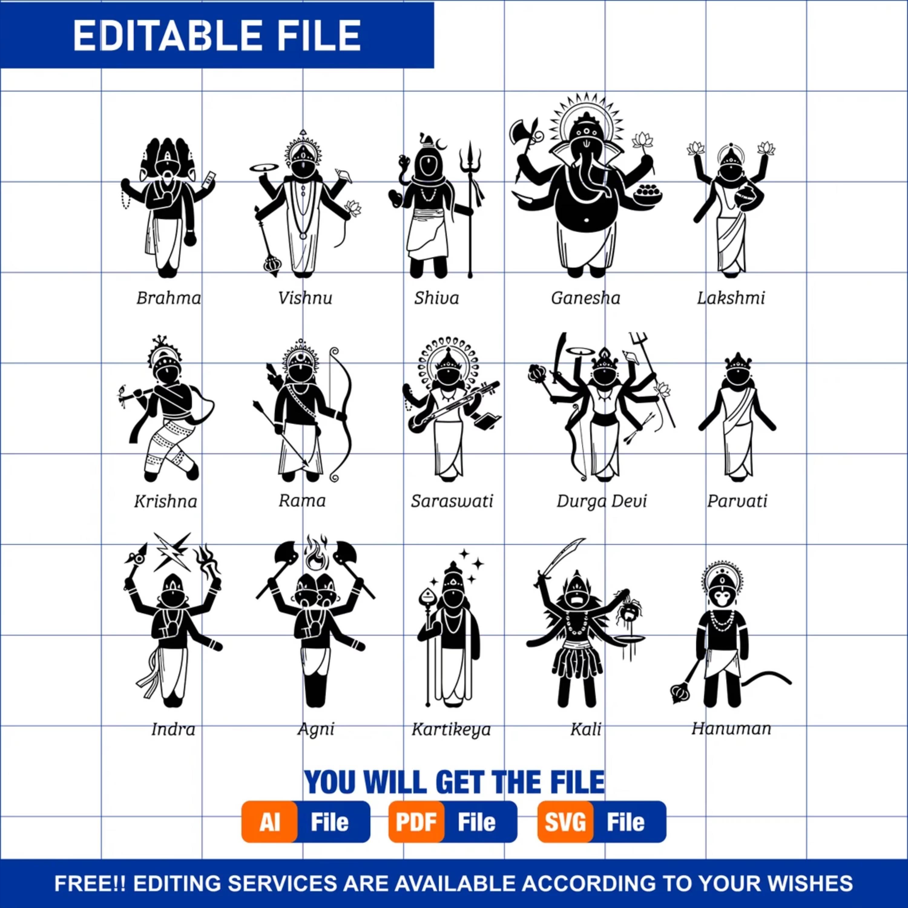 Hindu God Gods Goddess Goddesses Deity Deities India Indian Worship ...