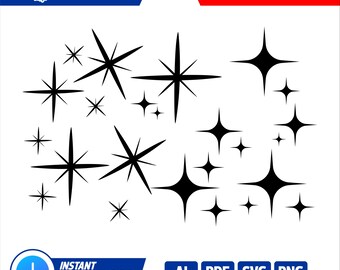 Stars SVG Bundle, Sparkle Stars SVG, Stars Svg, Star Clipart, Bright Stars, Twinkle Stars ...