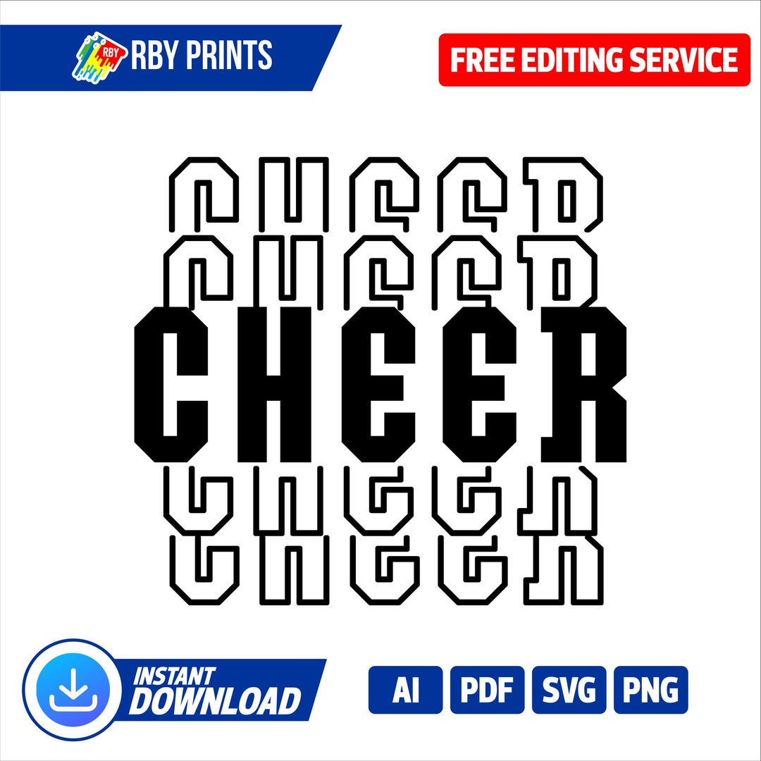 Cheer SVG, Stacked Cheer SVG, Cheerleading SVG, Cheer Team Svg ...
