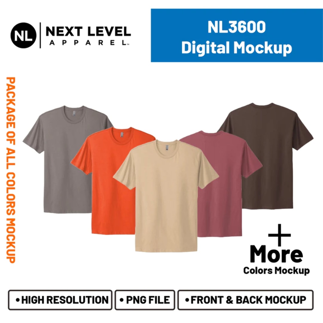 Next Level Apparel NL3600, Next Level 3600, Next Level Apparel Mockup ...