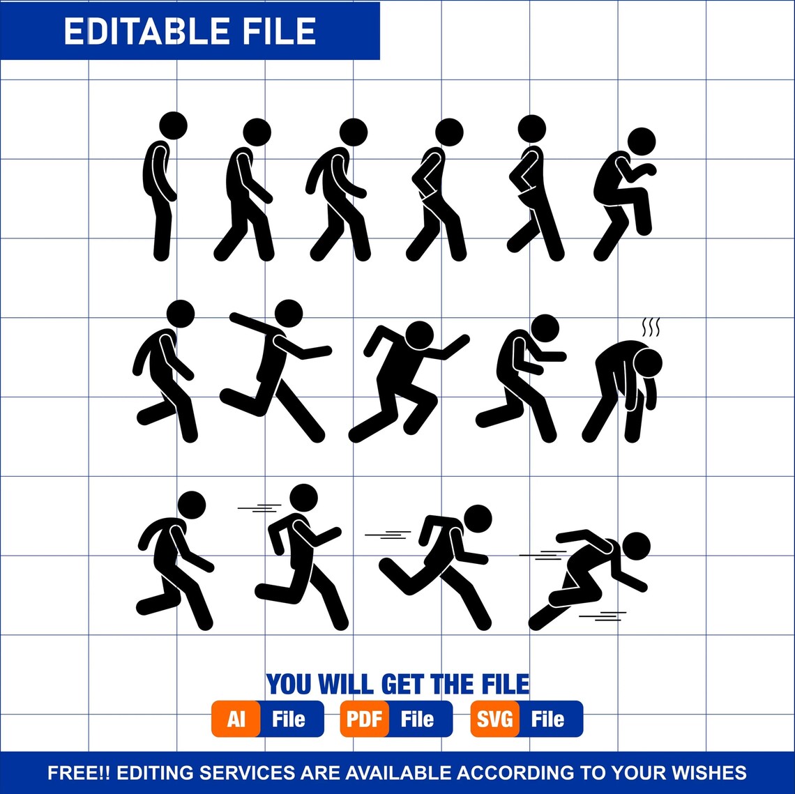 Stick Figure Stickman Stick Man People Person Poses Postures Standing ...