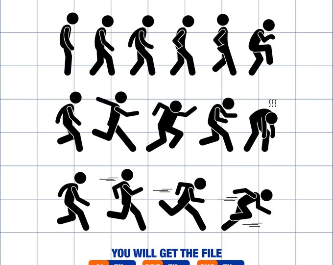 Stick Figure Stickman Stick Man People Person Poses Postures Sitting ...