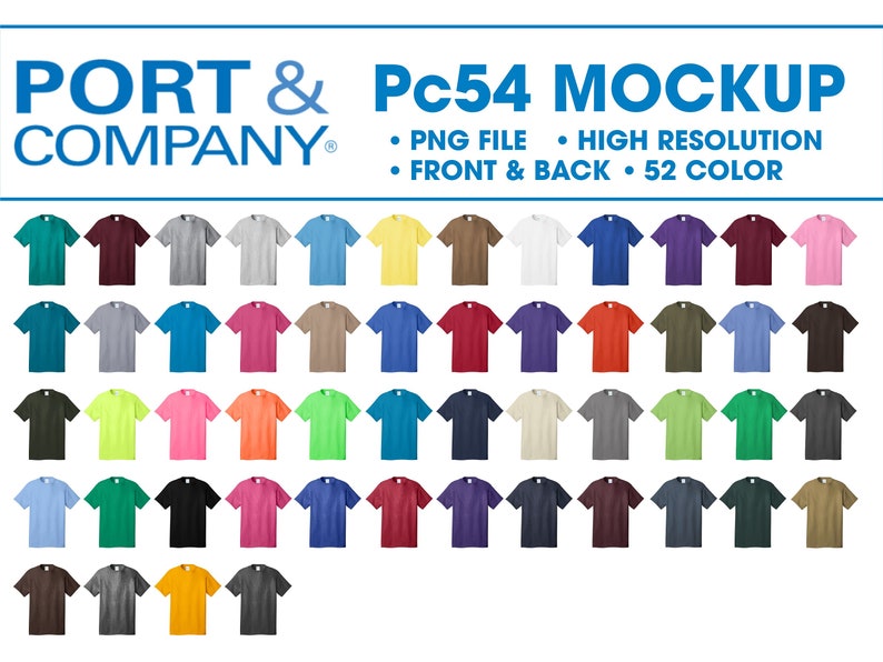 Port & Company PC54, PC54 Mockup, T Shirt Mocks PC54, Tshirt Mockup ...