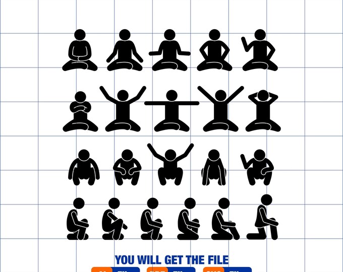 Stick Figure Stickman Stick Man People Person Poses Postures Sitting ...