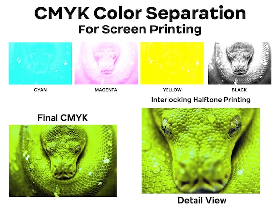 CMYK Color Separation Spot Color Simulated Process For Screen Printing Color Separation