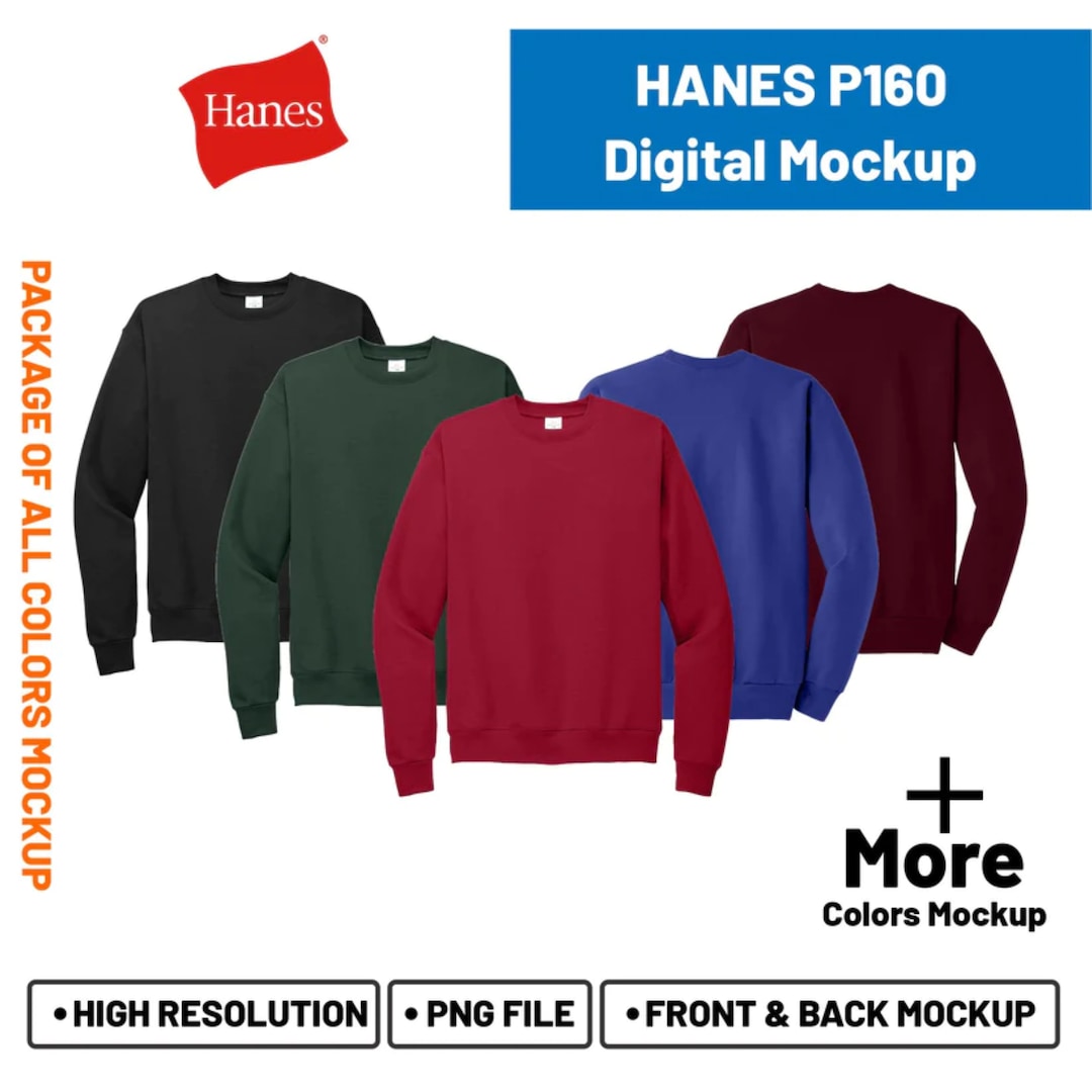 Vêtements Hanes P160, maquette de vêtements Hanes P160, P160, maquette ...