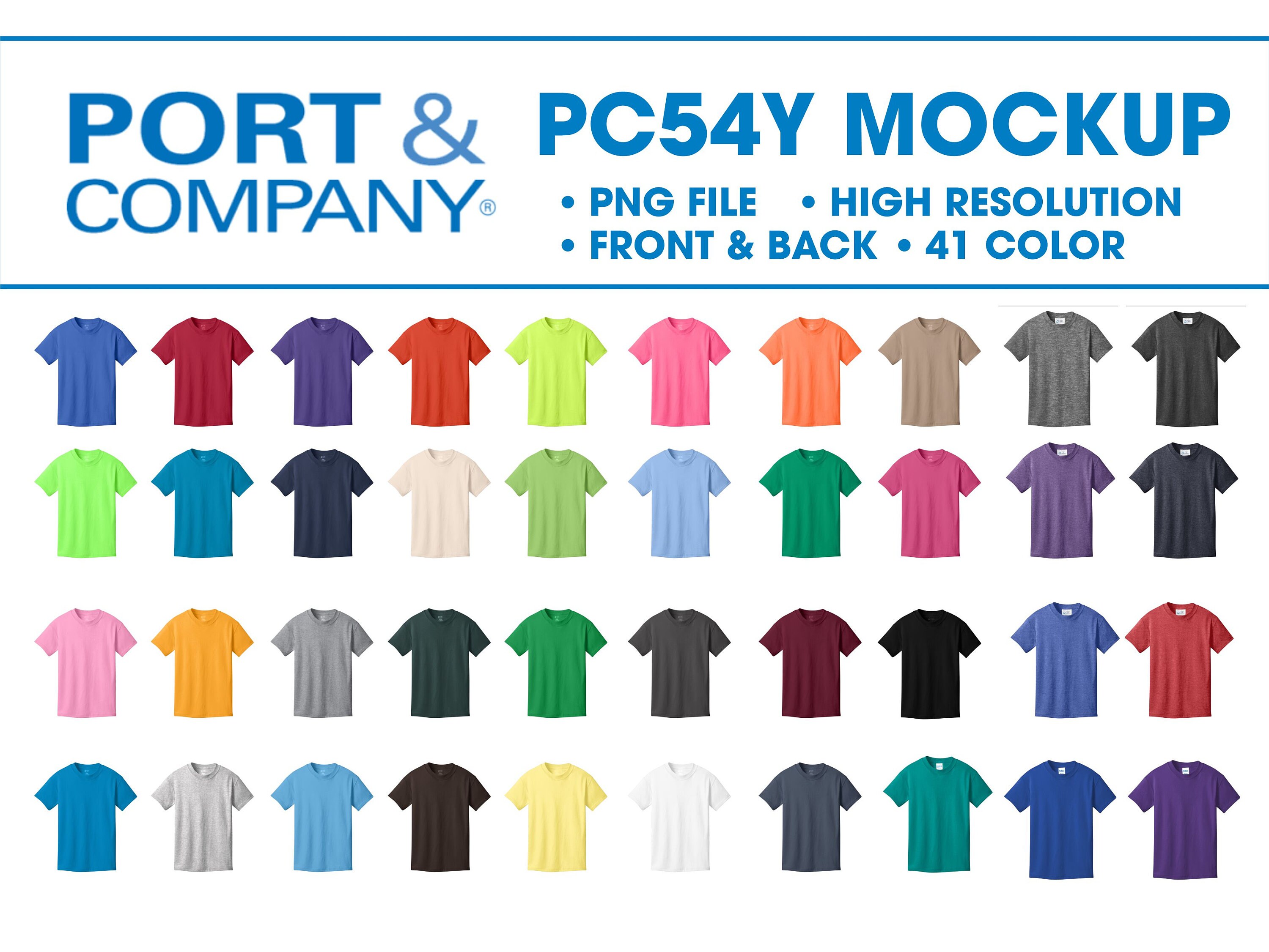 Port & Company PC54Y, PC54Y Mockup, T Shirt Mocks PC54Y, Tshirt Mockup ...