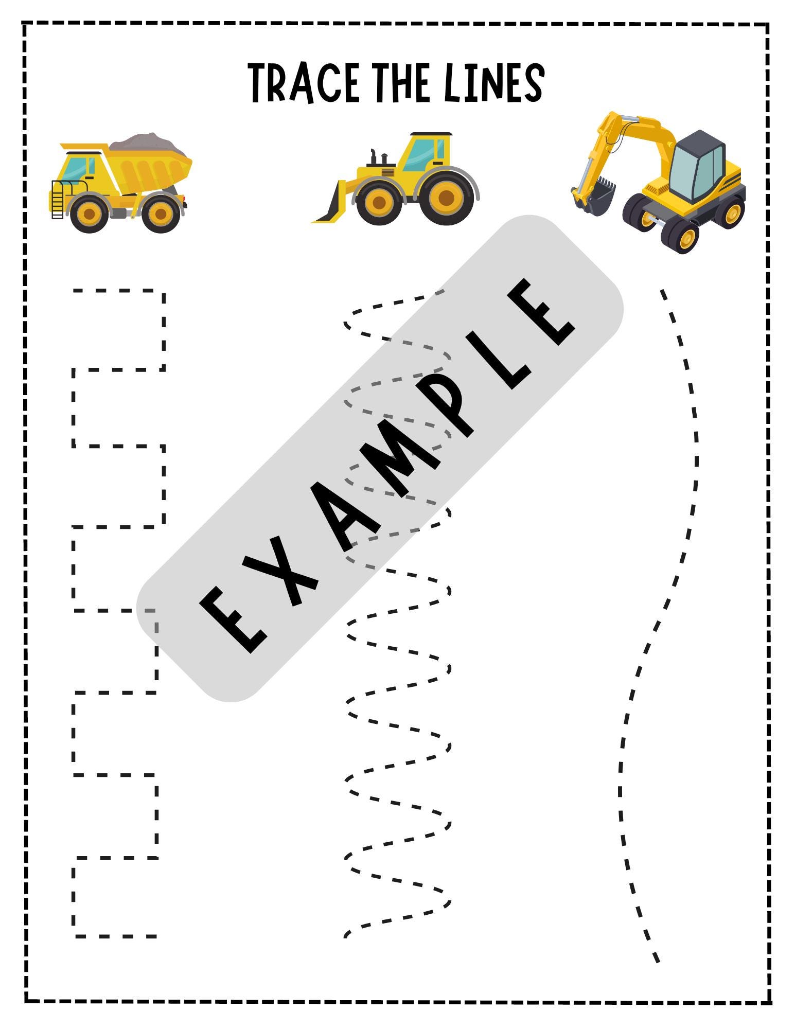 Construction Trucks Toddler Activity Printable Preschool Sheets - Etsy
