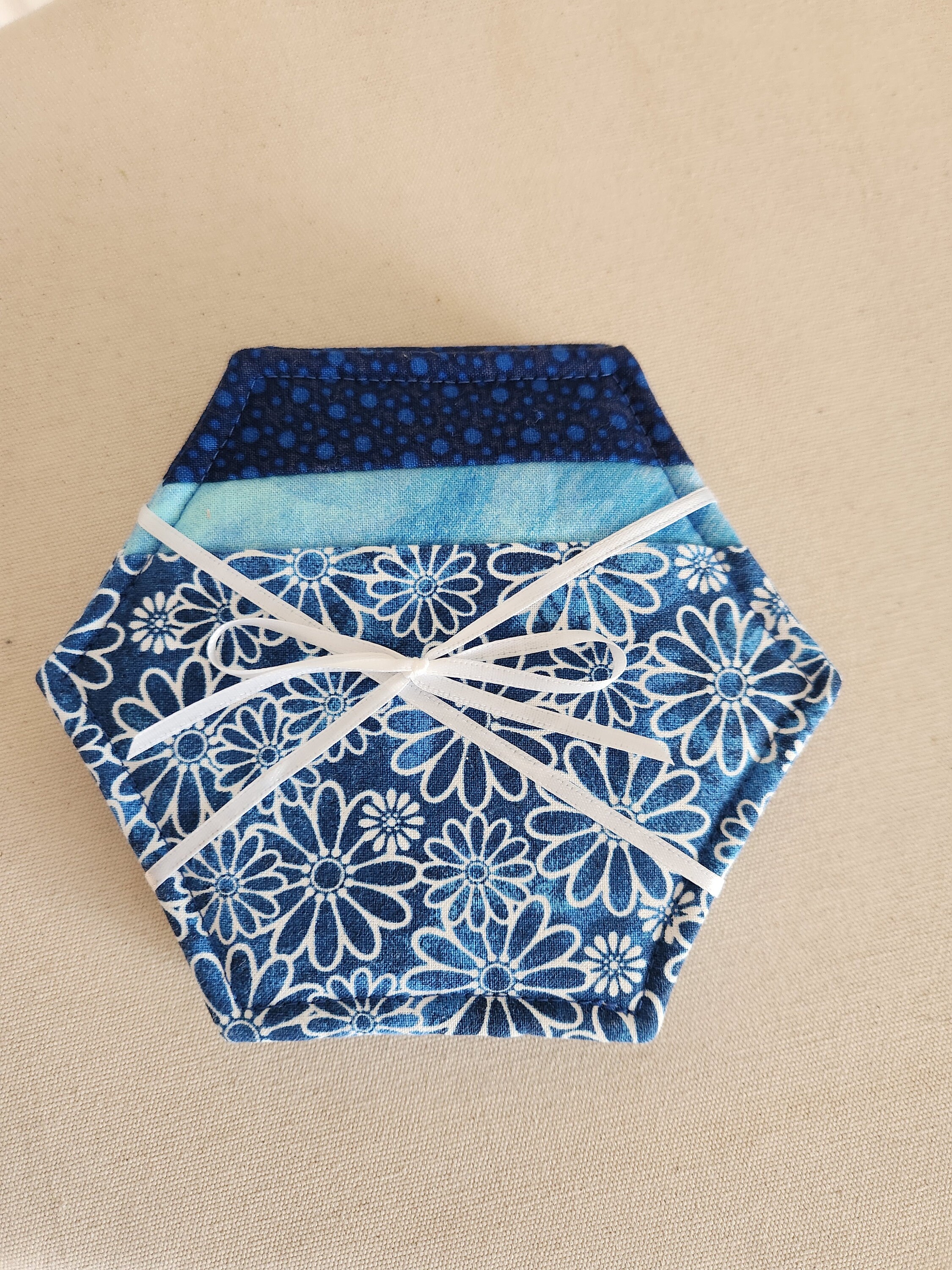 Coasters, Quilted Hexagon Coasters, Hexagon Coasters, Set of 4 Coasters ...