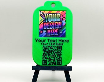 3D Printed QR Code Badge Customizable, Personalized Eco-friendly Name ...