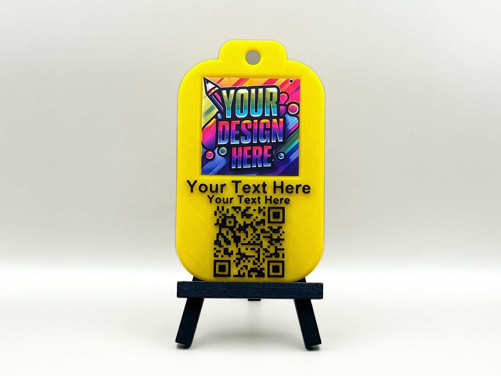 3D Printed QR Code Badge Customizable, Personalized Eco-friendly Name ...