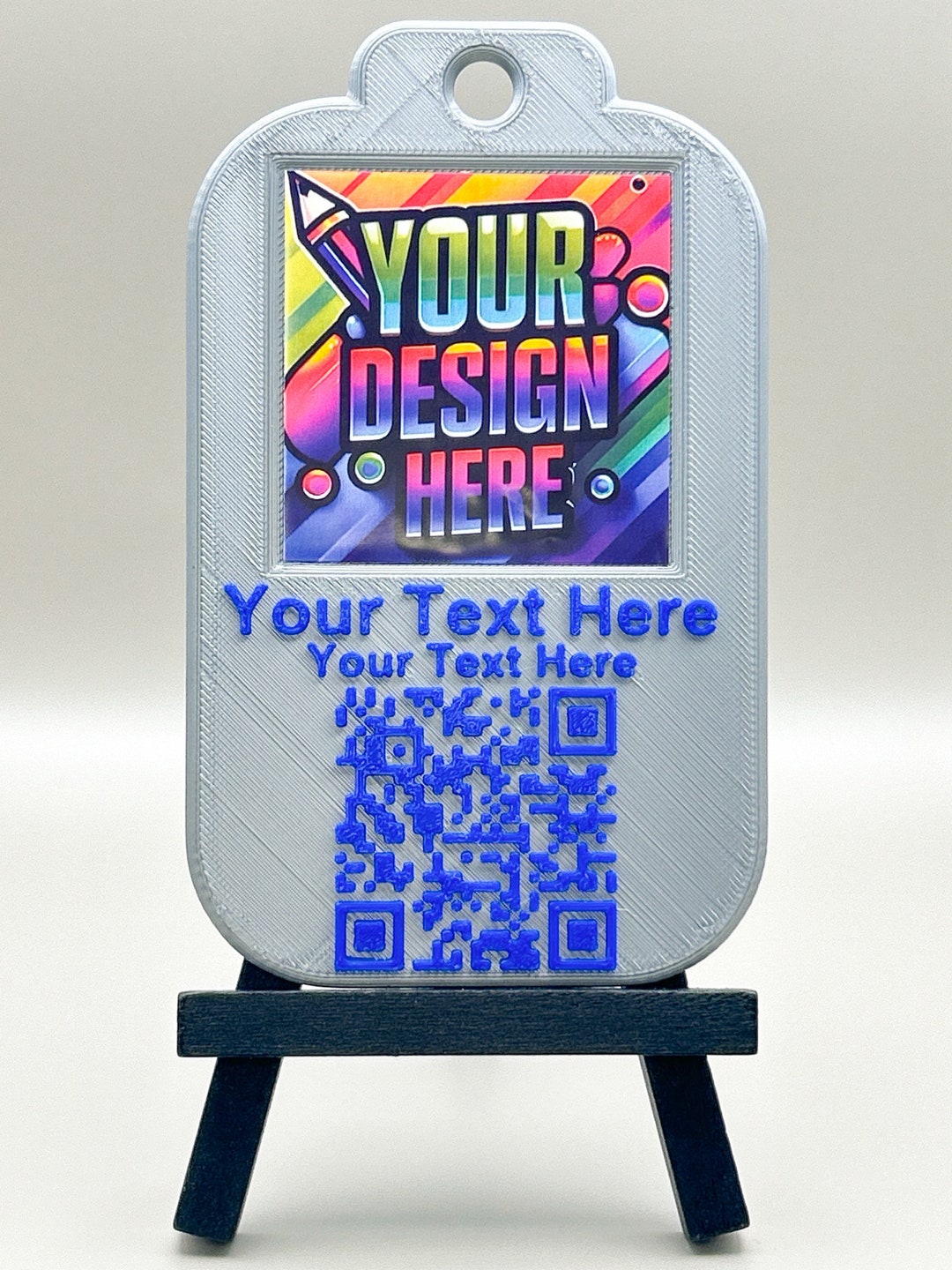 3D Printed QR Code Badge Customizable, Personalized Eco-friendly Name ...