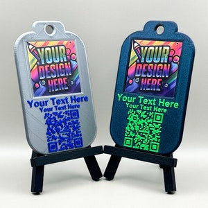 3D Printed QR Code Badge Customizable, Personalized Eco-friendly Name ...