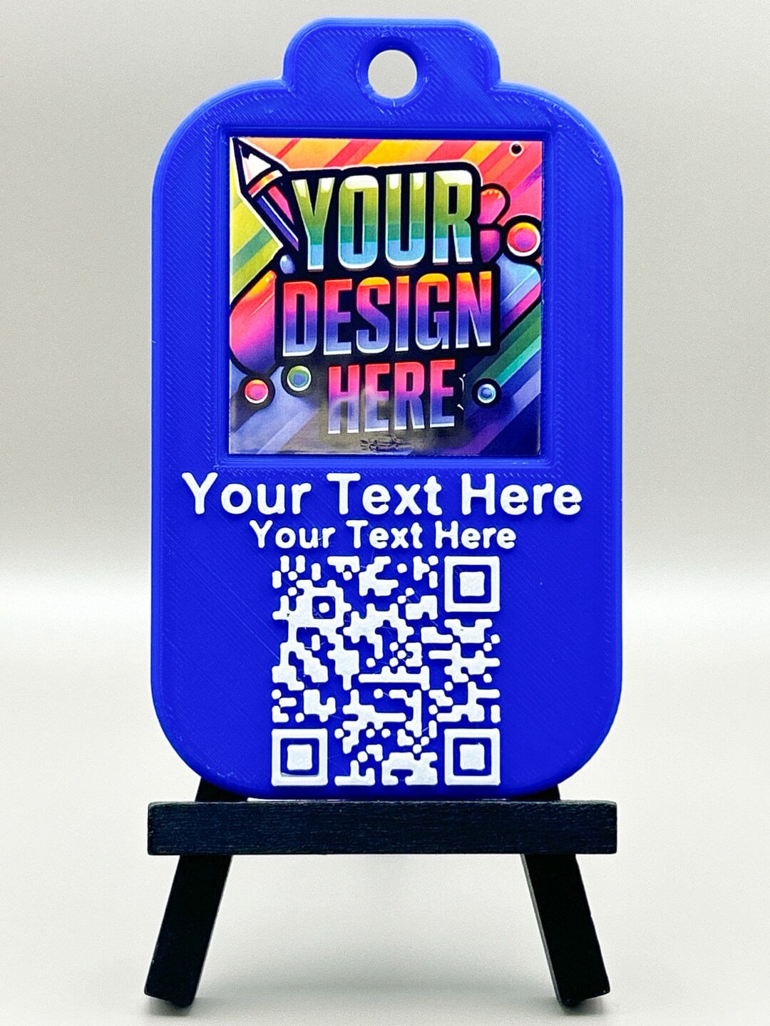 3D Printed QR Code Badge Customizable, Personalized Eco-friendly Name ...