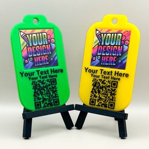 3D Printed QR Code Badge Customizable, Personalized Eco-friendly Name ...