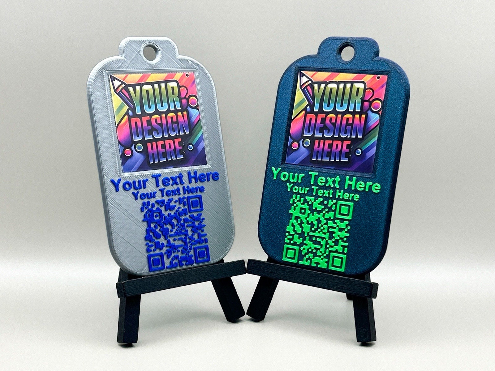 3D Printed QR Code Badge Customizable, Personalized Eco-friendly Name ...