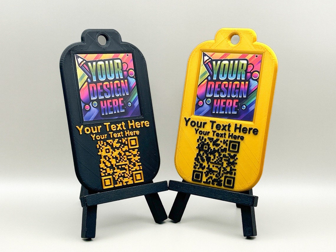 3D Printed QR Code Badge Customizable, Personalized Eco-friendly Name ...