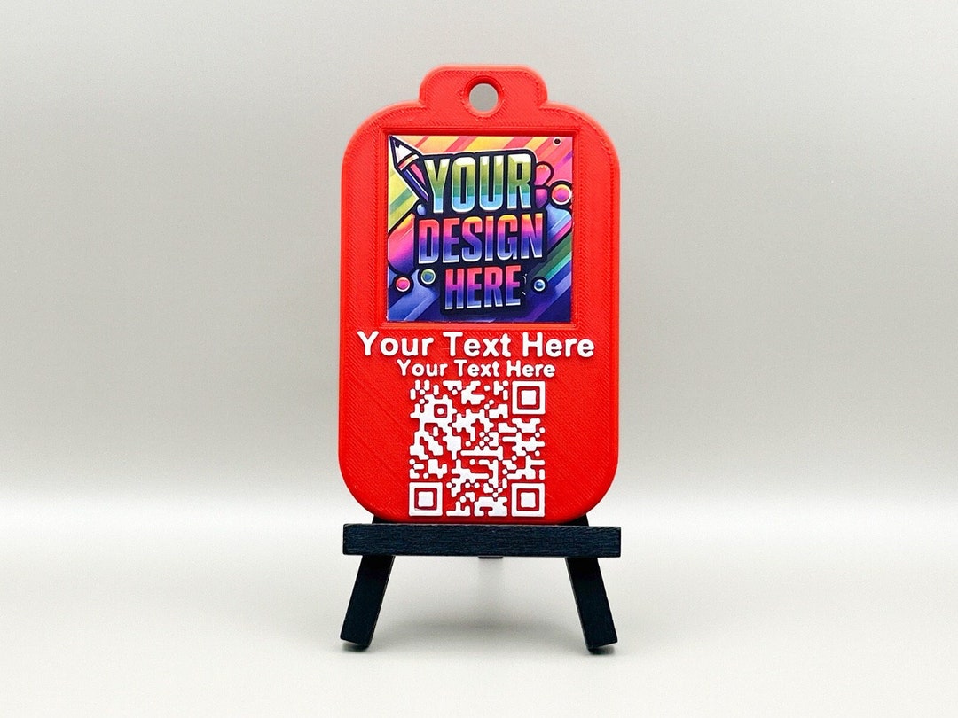 3D Printed QR Code Badge Customizable, Personalized Eco-friendly Name ...