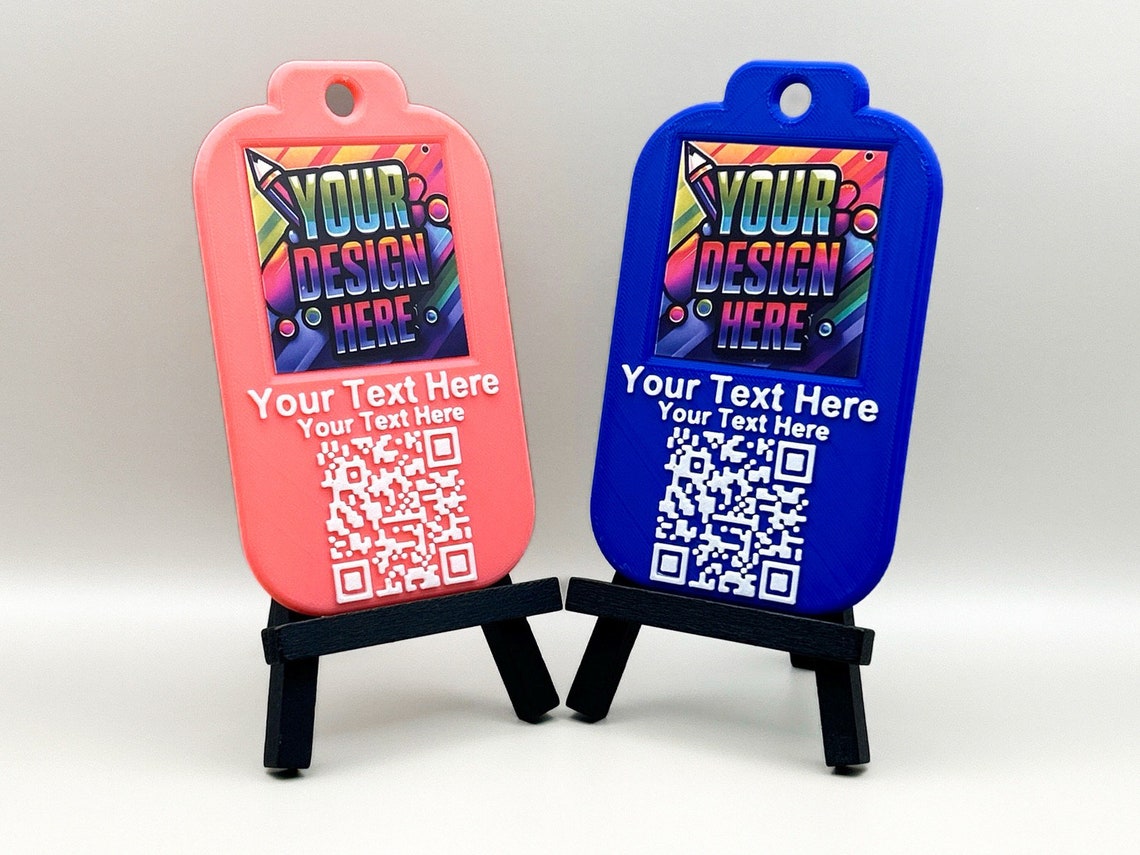 3D Printed QR Code Badge Customizable, Personalized Eco-friendly Name ...