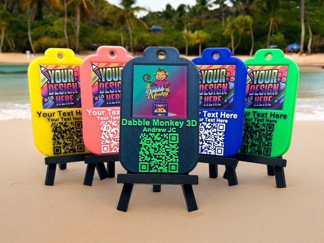 3D Printed QR Code Badge Customizable, Personalized Eco-friendly Name ...