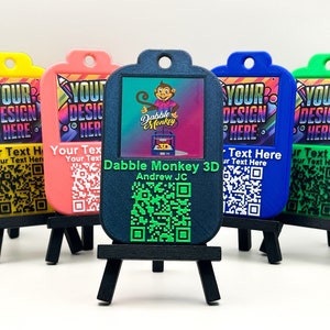 3D Printed QR Code Badge Customizable, Personalized Eco-friendly Name ...