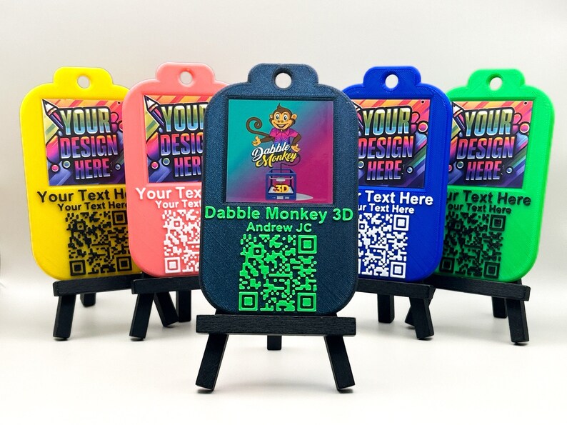 3D Printed QR Code Badge Customizable, Personalized Eco-friendly Name ...
