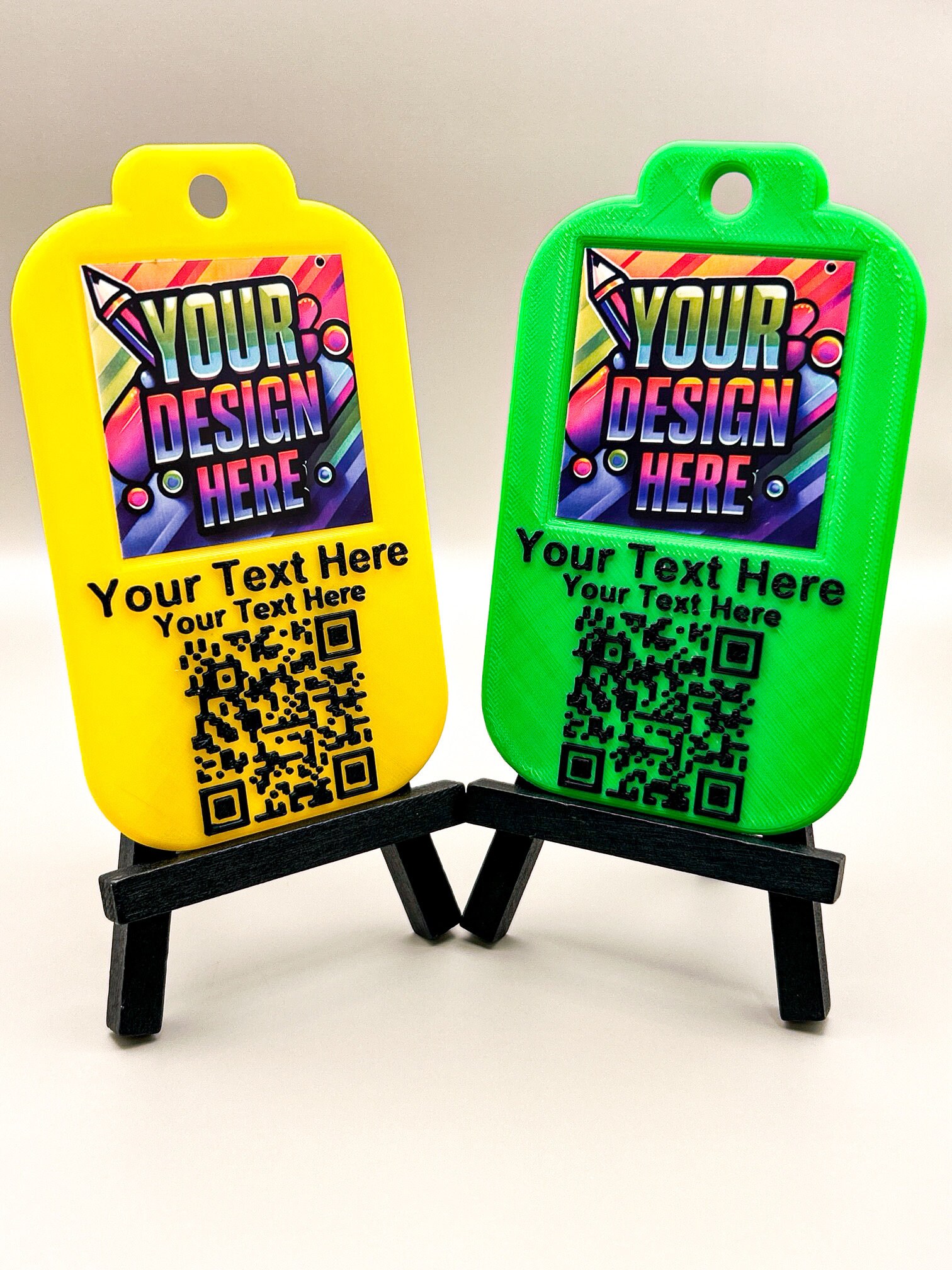 3D Printed QR Code Badge Customizable, Personalized Eco-friendly Name ...