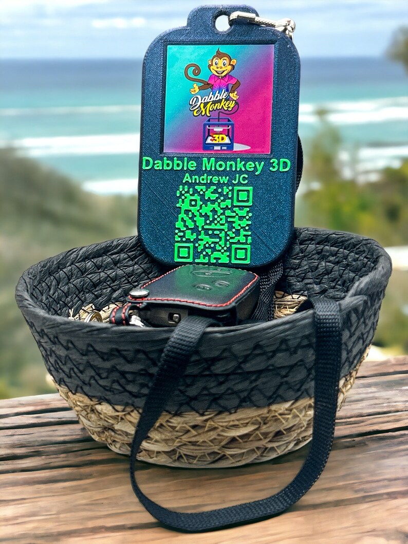 3D Printed QR Code Badge Customizable, Personalized Eco-friendly Name ...