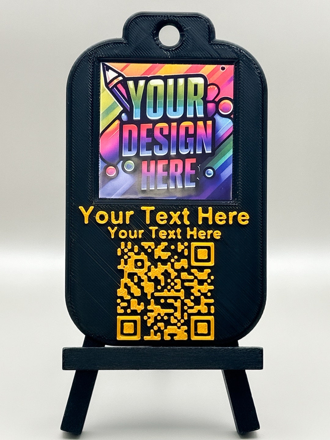 3D Printed QR Code Badge Customizable, Personalized Eco-friendly Name ...