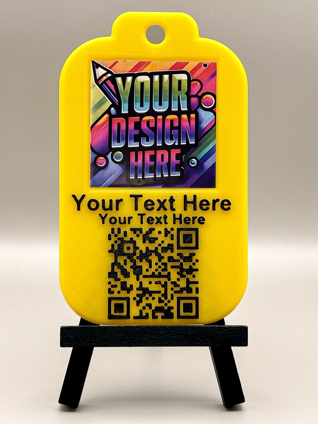 3D Printed QR Code Badge Customizable, Personalized Eco-friendly Name ...