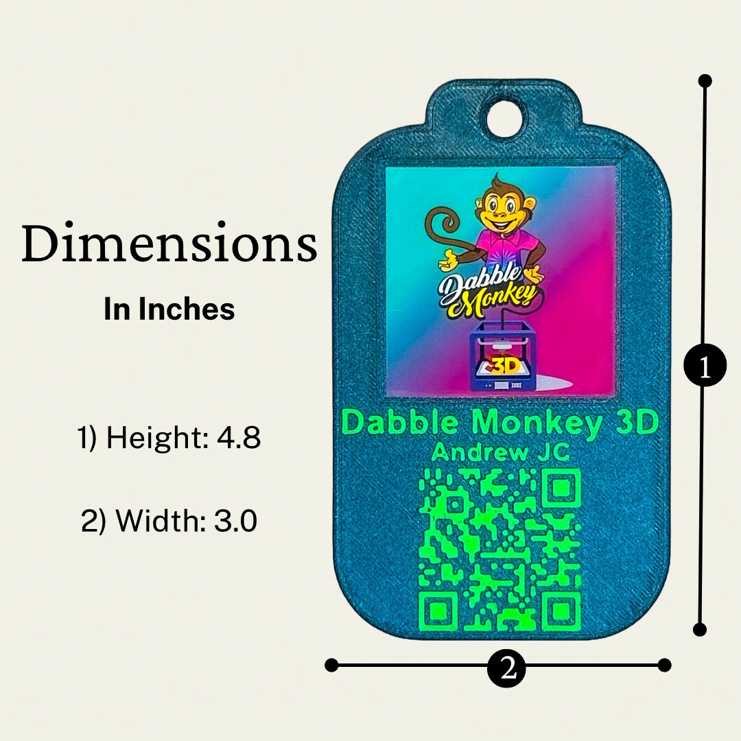 3D Printed QR Code Badge Customizable, Personalized Eco-friendly Name ...