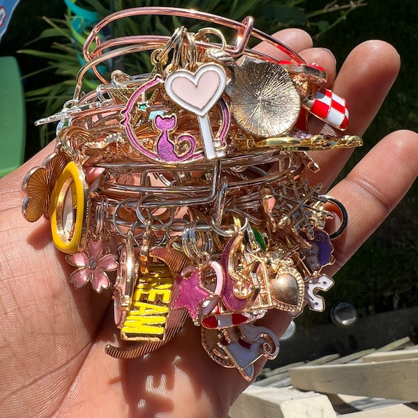 Charm Bangle - Etsy