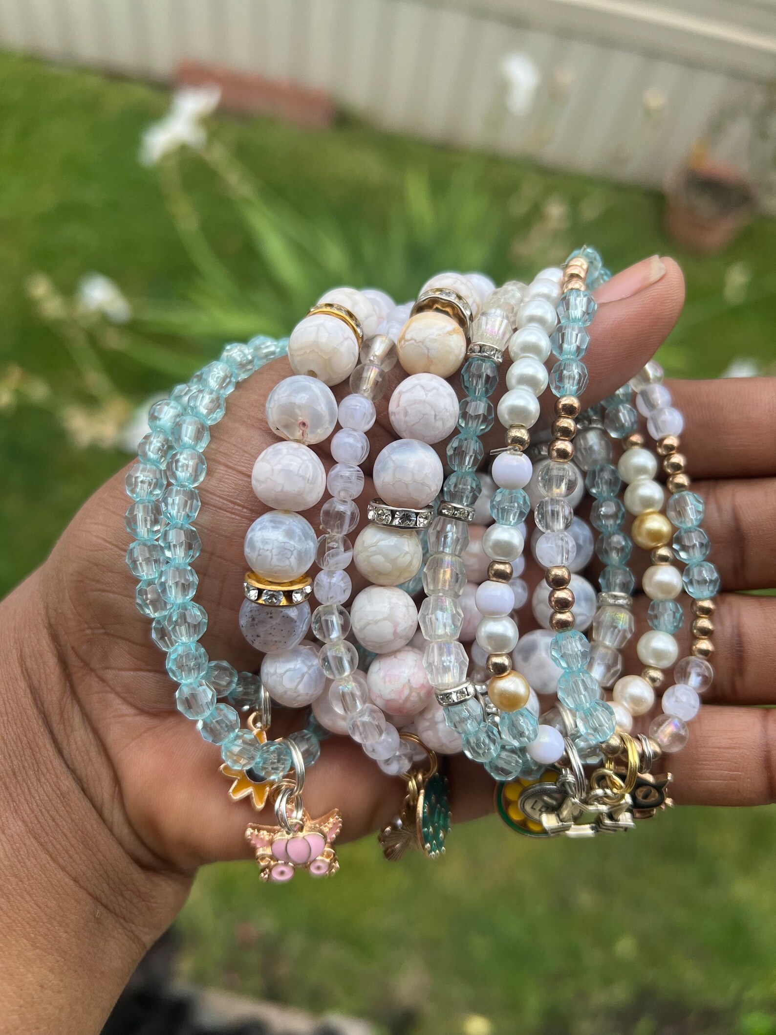 Beaded Bracelet Stacked Beaded Charm Bracelets Set of Beaded - Etsy