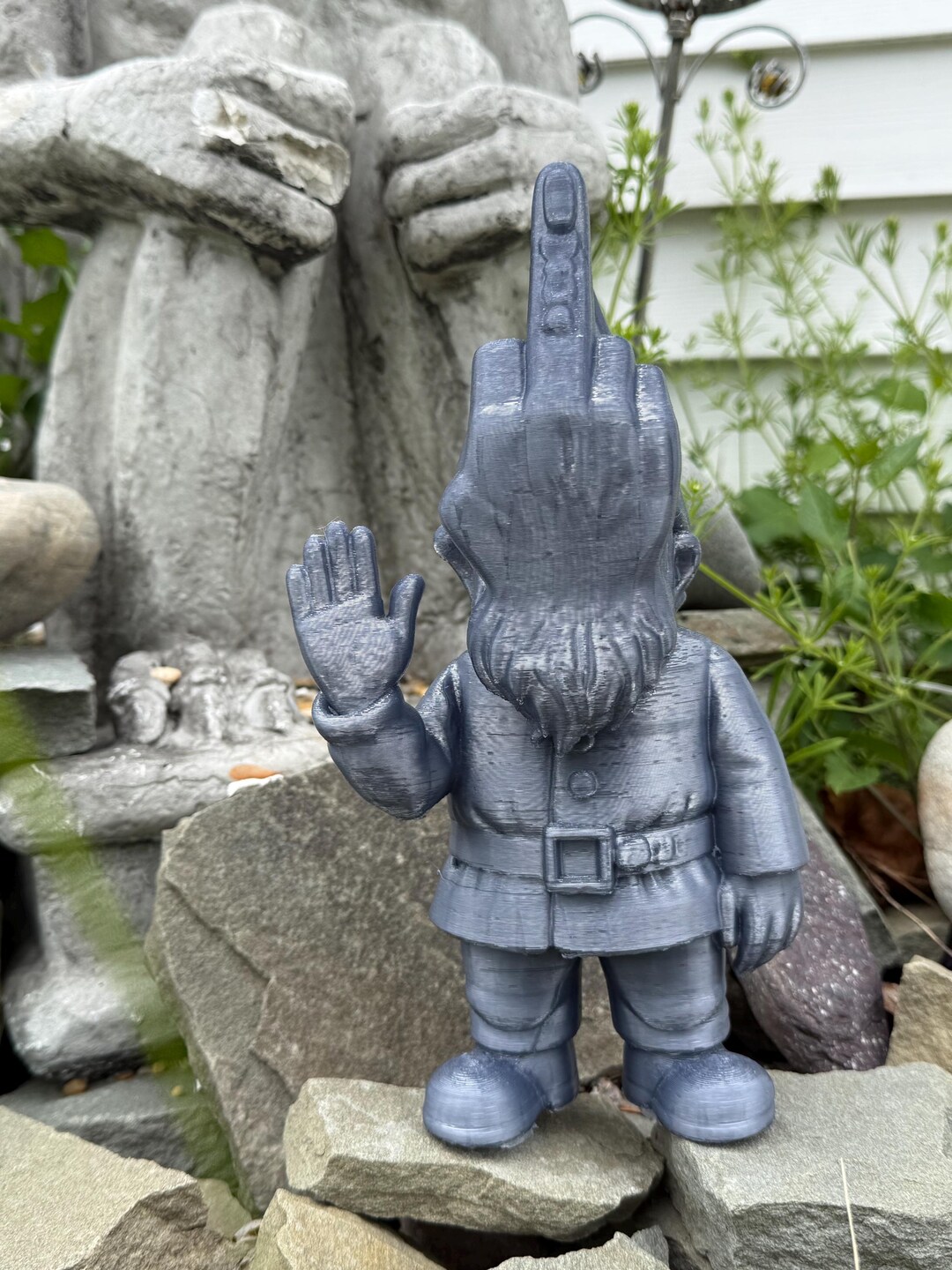 Flippy the Finger Garden Gnome Fountain - Etsy