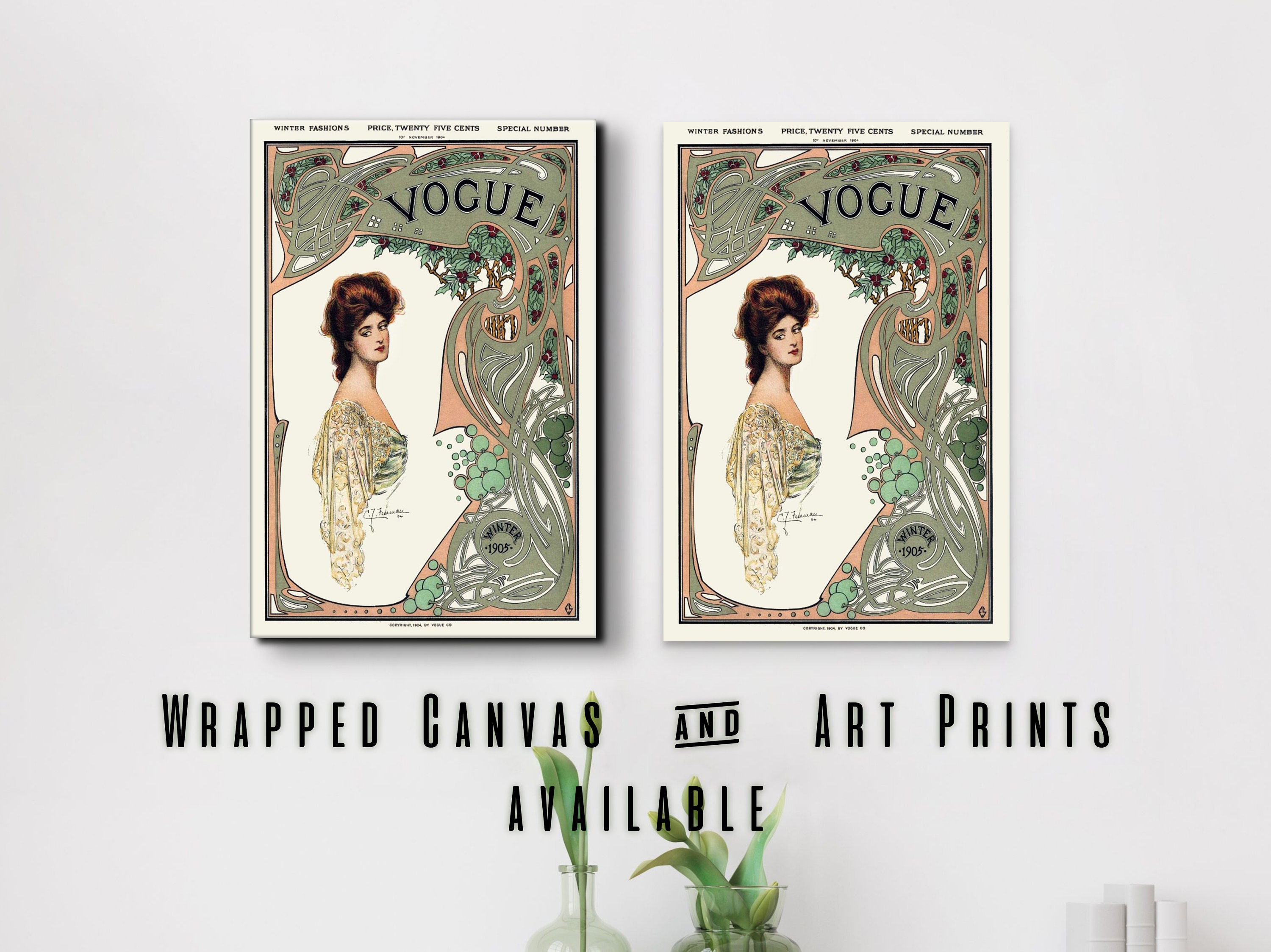 Vogue Vintage Magazine Cover Wall Art Prints, Vogue 1904 Public Domain ...