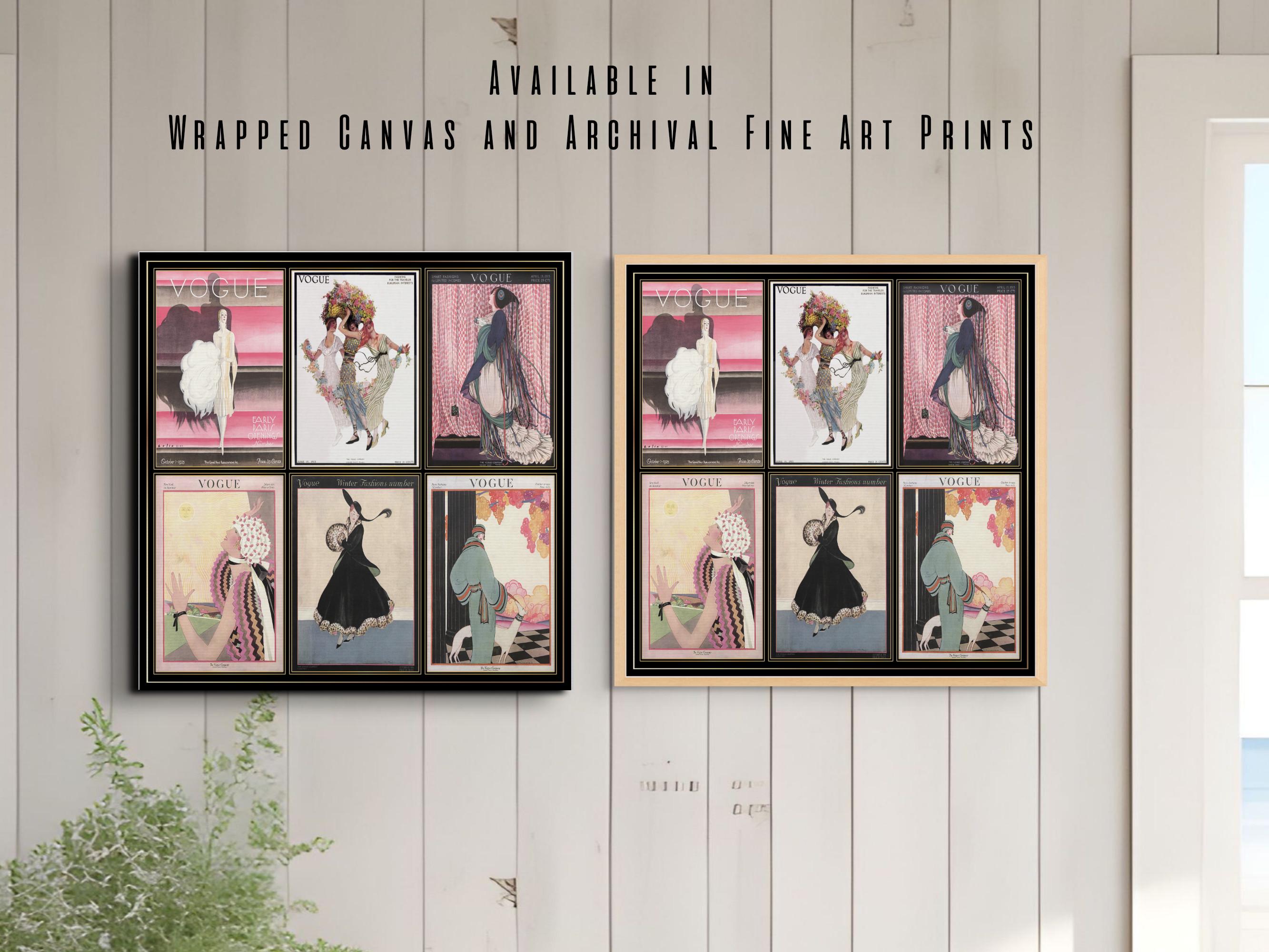 Vogue Magazine Covers Collage: Set of 6 Early 1900s Vintage Vogue ...