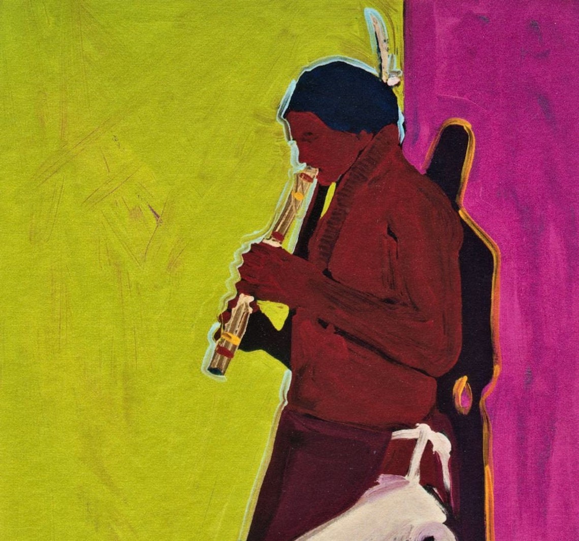 FLUTE PLAYER, Print From an Oil Painting by Andrew Shows, Fine Art ...