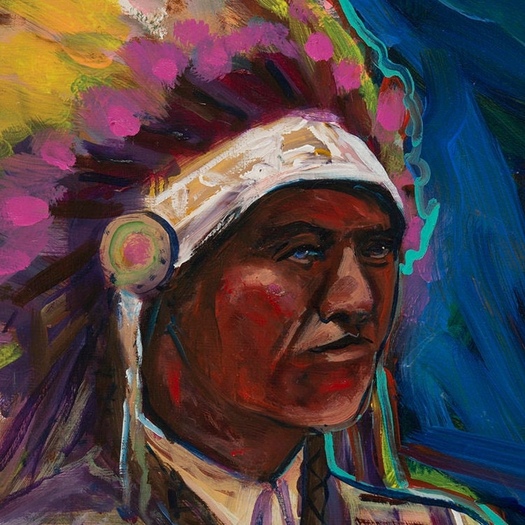 Chief Concern, an Original Oil Painting by Andrew Shows, New Mexico ...