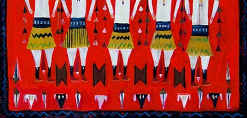The Yeis Have It, Navajo Weaving Design, Original Oil Painting, NM ... The Yeis Have It, Navajo Weaving Design, Original Oil Painting, NM ...