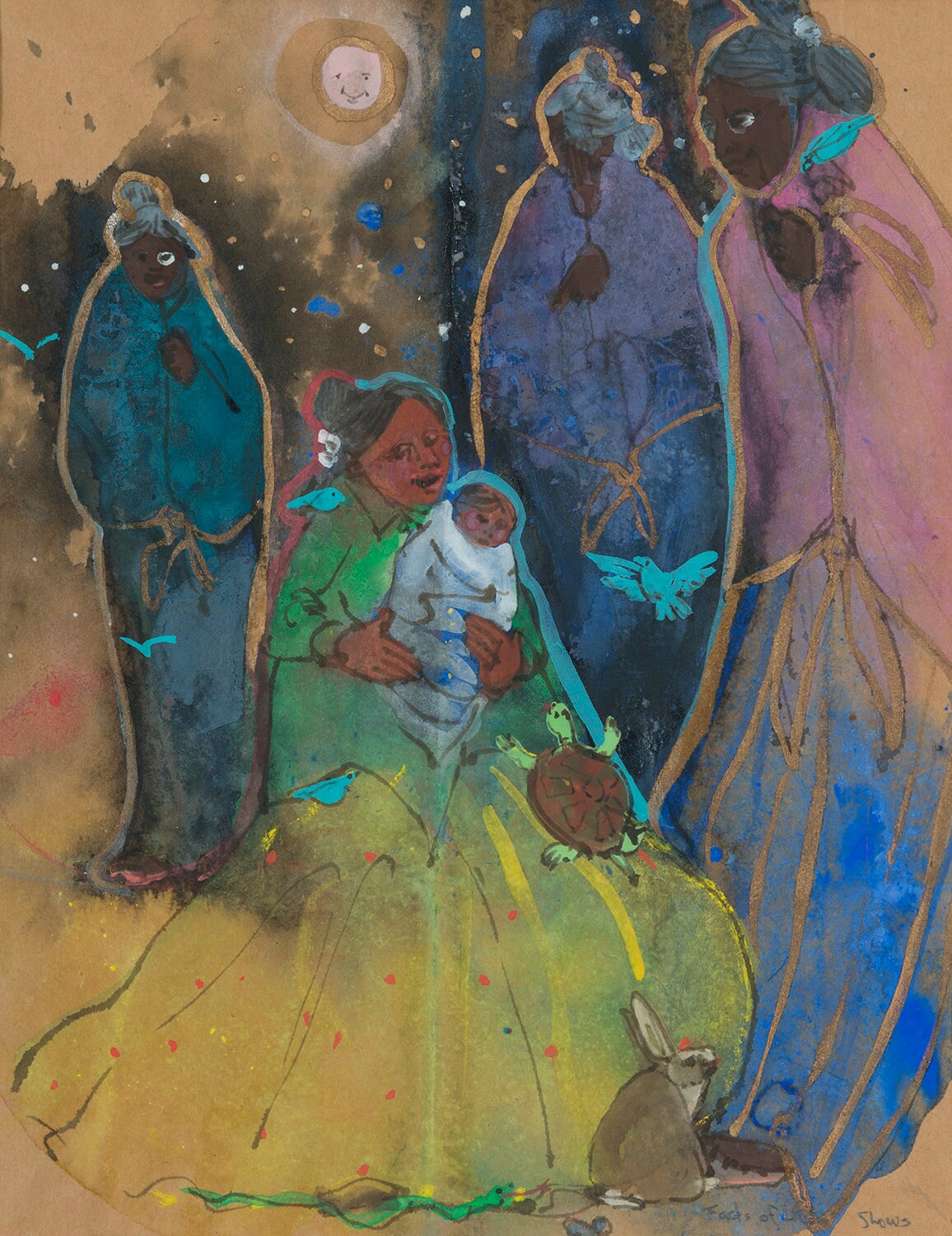 Meeting the Neighbors, Print From a Watercolor Painting, Andrew Shows ...