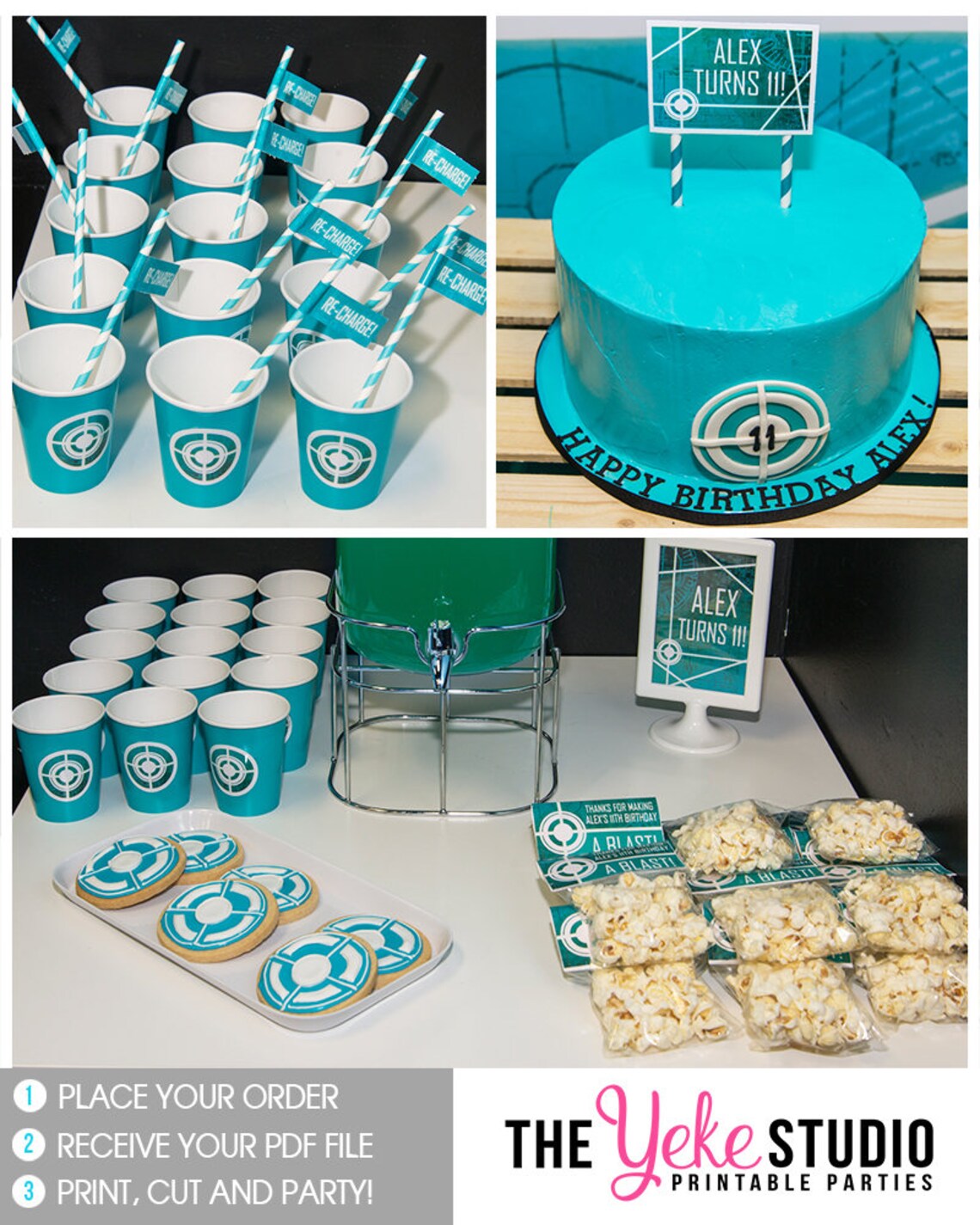 Laser Tag Printable Party Laser Tag Party Decorations Etsy
