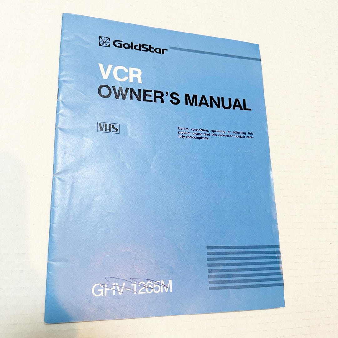 Vintage Goldstar VHS Video Cassette Recorder VCR GHV-1265M Owners ...