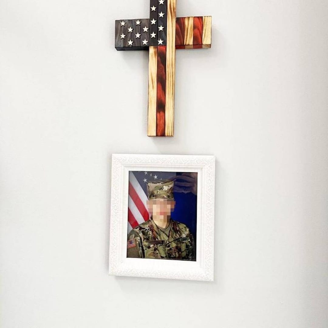 Watchmen Woodwork American Flag Cross Handcrafted in USA - Etsy