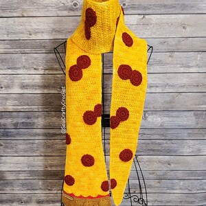 Crochet Pepperoni Pizza Scarf ready to Ship - Etsy